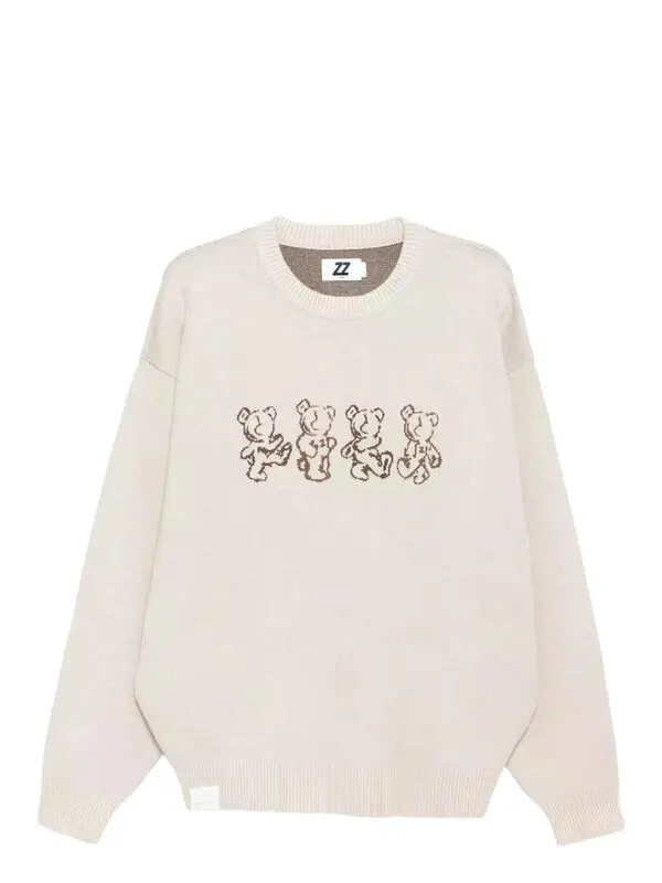 Izzue Bear-print Jumper - Neutrals