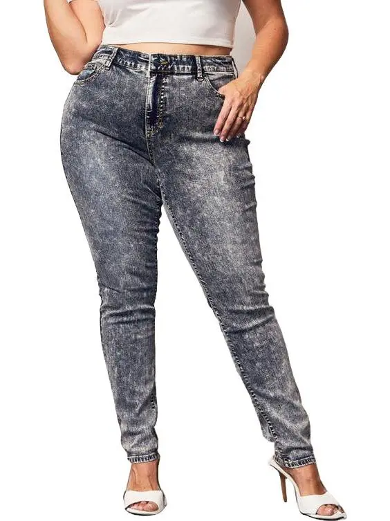 SLINK JEANS Acid Wash High Waist Skinny Jeans - Hadley