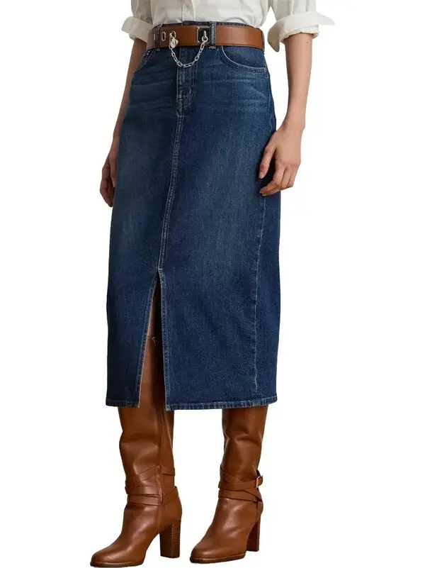 Ralph Lauren Denim Midi Skirt - Atecco Wash