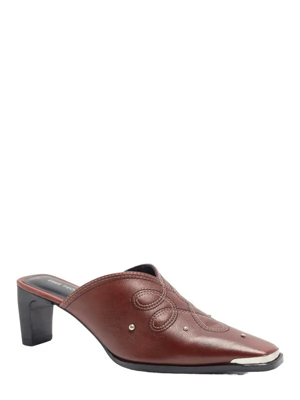 Free People Roxi Western Mule - Cabernet Leather