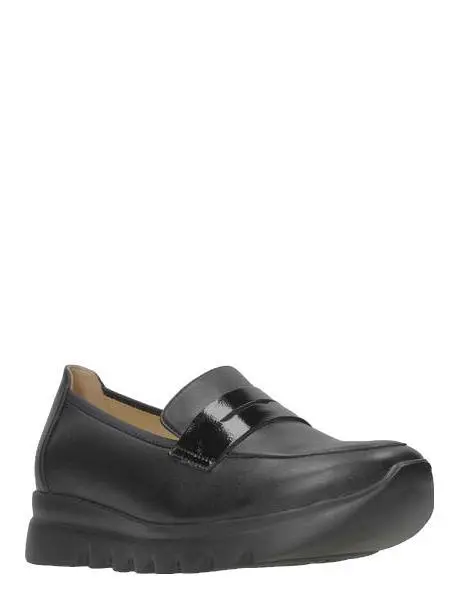 WOLKY Snoafer Platform Wedge Loafer - Black