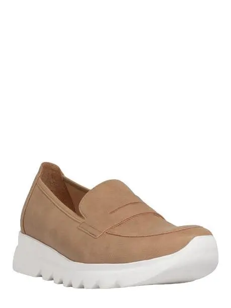 WOLKY Snoafer Platform Wedge Loafer - Sand