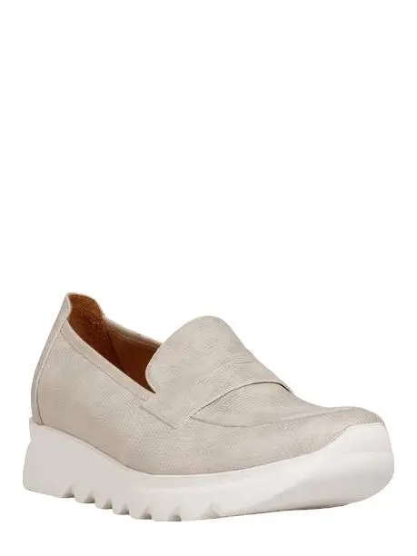 WOLKY Snoafer Platform Wedge Loafer - Taupe