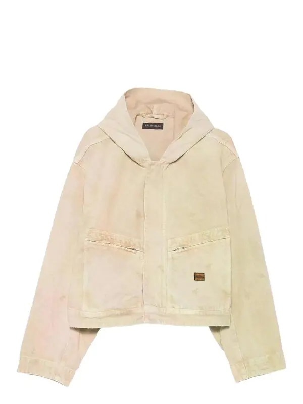 Balenciaga Denim Hooded Jacket - Neutrals