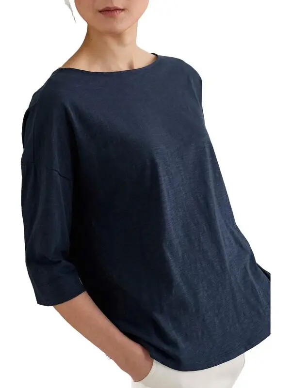 SEASALT CORNWALL Tremayne Quay Organic Cotton Top - Maritime