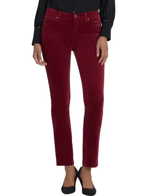 NYDJ Slim Fit Velvet Trousers - Wild Currant