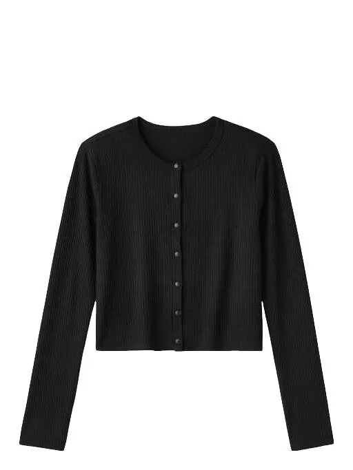 RHONE Livluxe Rib Cardigan - Pure Black