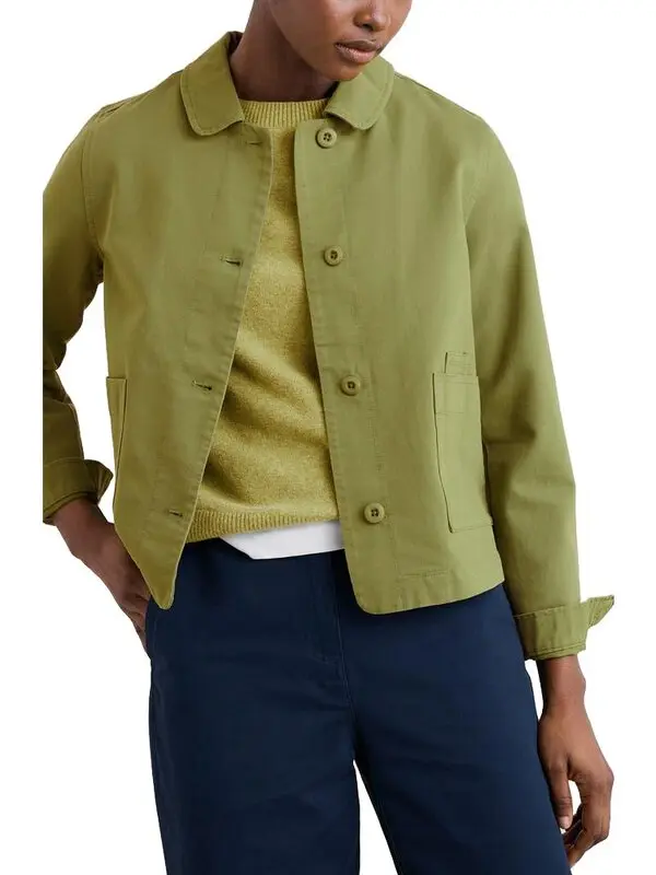 SEASALT CORNWALL Coombe Lane Organic Cotton Chore Jacket - Aloe