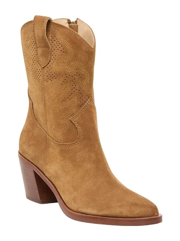 Dolce Vita Klint Western Boot - Brown Suede