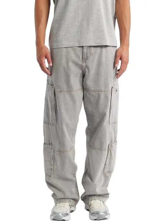 PACSUN Jasper Baggy Cargo Jeans - Gray