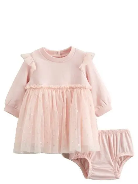 TUCKER + TATE Tulle Tutu Dress & Bloomers - Pink- Pink Cheerful Stars Foil
