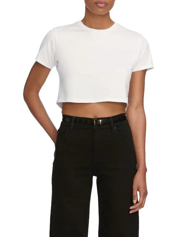 FRAME The Base Organic Cotton Crop T-shirt - White