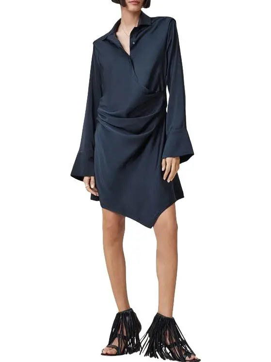 ALLSAINTS Tira Long Sleeve Mini Shirtdress - Collegiate Blue