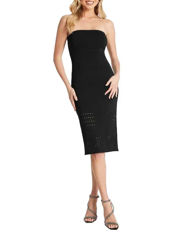 Guess Elisa Strapless Knit Dress - Black