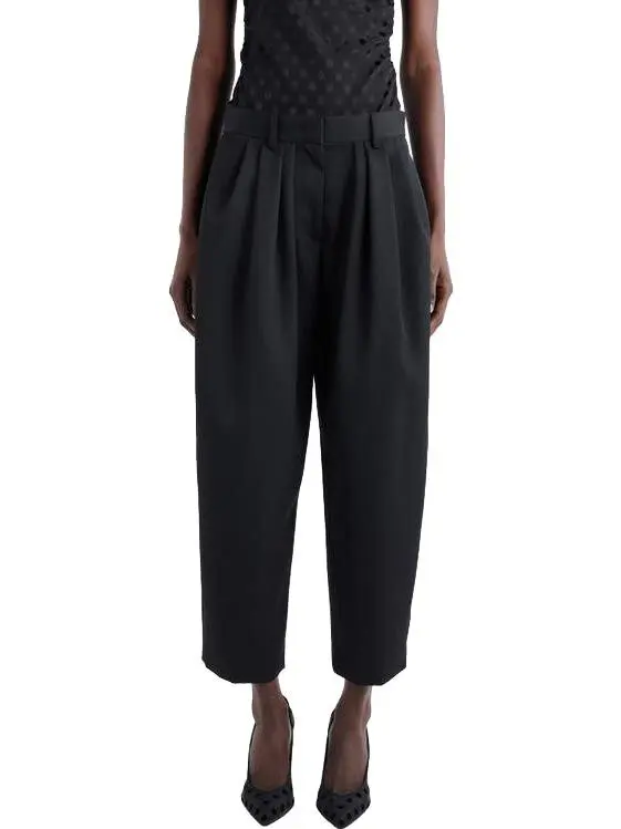 Isabel Marant Janice Pleated Tapered Trousers - Black