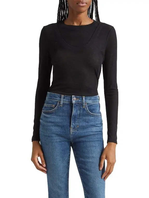 Veronica Beard Neita Knit Top - Black