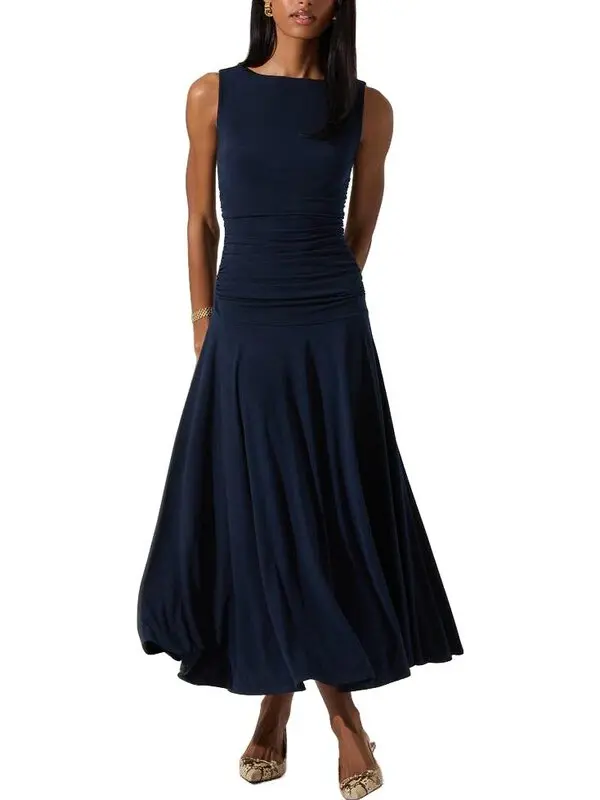 Astr The Label Melisandre Sleeveless A-line Dress - Navy