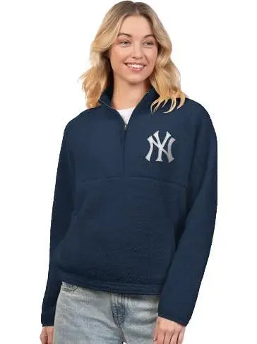 G-III 4HER BY CARL BANKS New York Yankees Everst Sherpa Half-zip Pullover - Navy