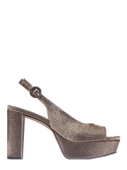 Bernardo Vega Platform Heel Sandal - Coffee