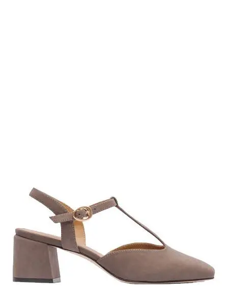 Bernardo Romi T-strap Pump - Walnut Suede
