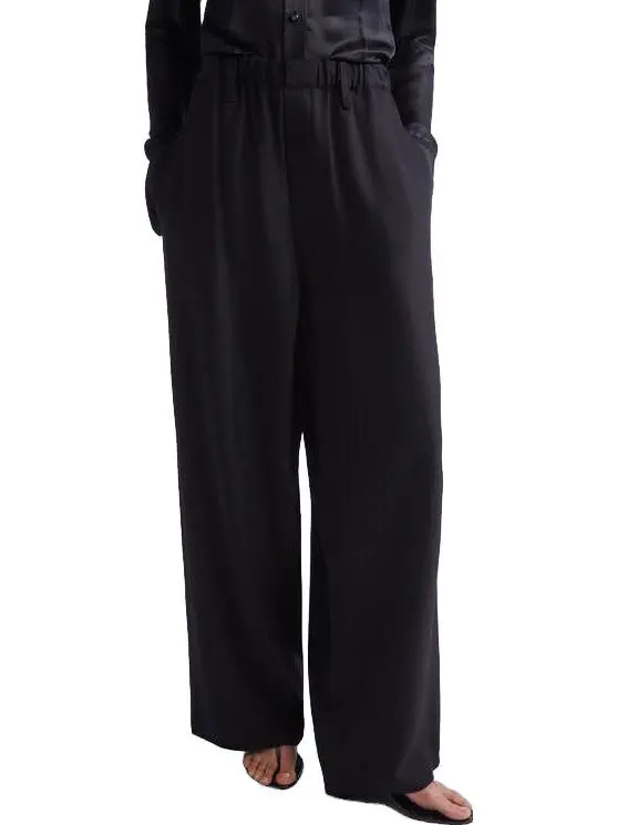 Proenza Schouler Salome Classic Twill Wide Leg Pants - Black