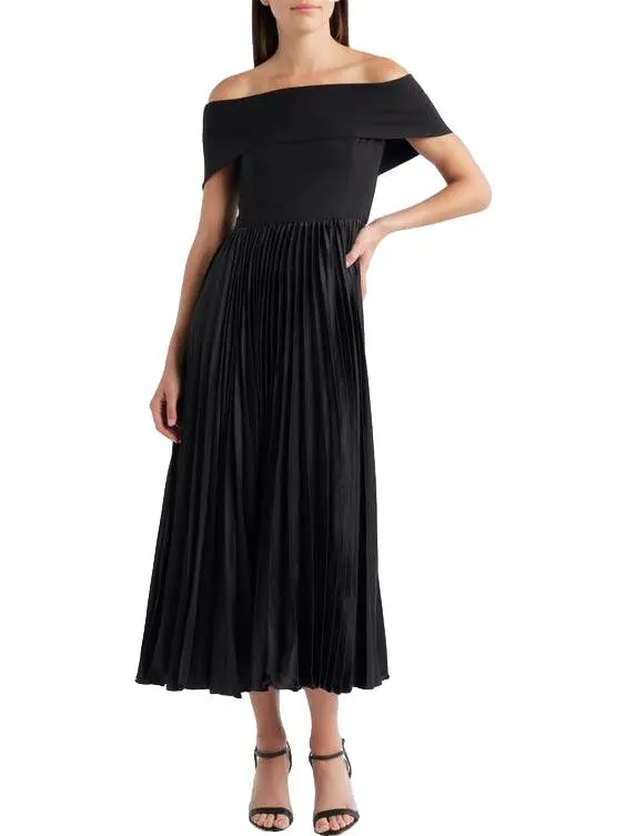 HUTCH Stockton Off The Shoulder Maxi Dress - Black