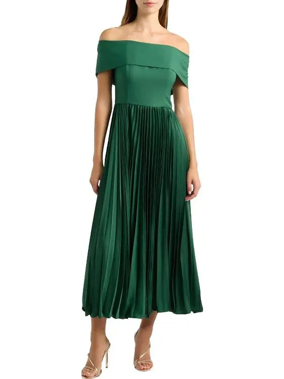 HUTCH Stockton Off The Shoulder Maxi Dress - Emerald