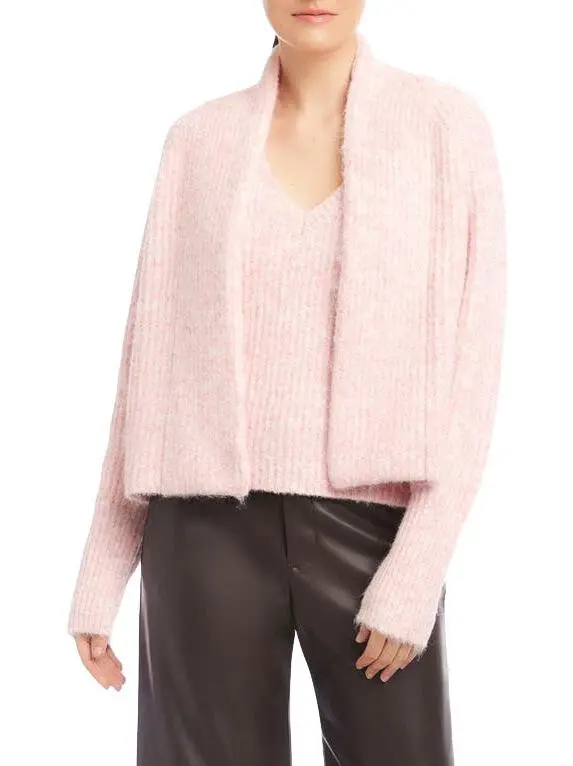 Fifteen Twenty Cely Open Front Cardigan - Pink