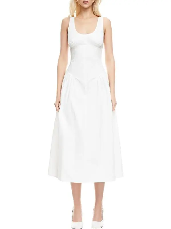 Lioness Luna Rosa Sleeveless Midi Dress - Porcelain