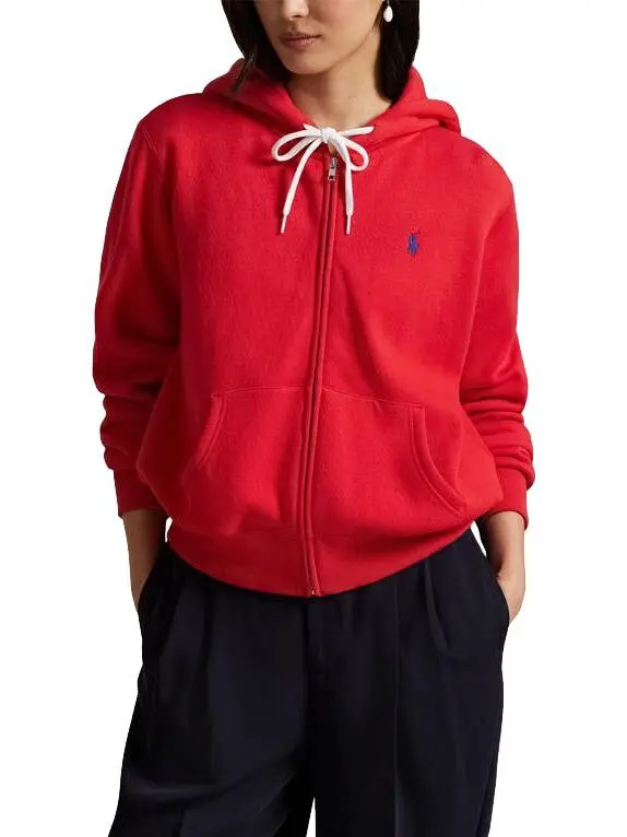 Polo Ralph Lauren Full Zip Fleece Hoodie - Deep Orangey Red