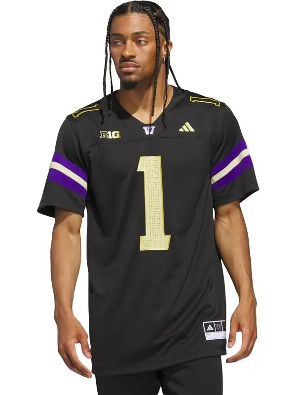Adidas Washington Huskies Premier Alternate Football Jersey - Black