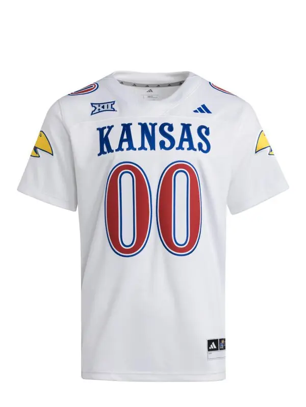 Adidas Kansas Jayhawks Premier Strategy Football Jersey - White / Royal Blue