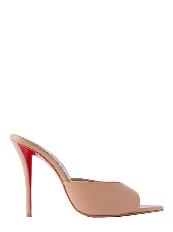 CHRISTIAN LOUBOUTIN Miss Z 100 Leather Mules - Neutrals