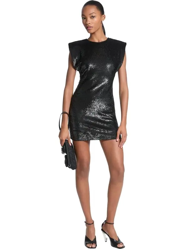 Michael Kors Sequined Knit Mini Dress - Black