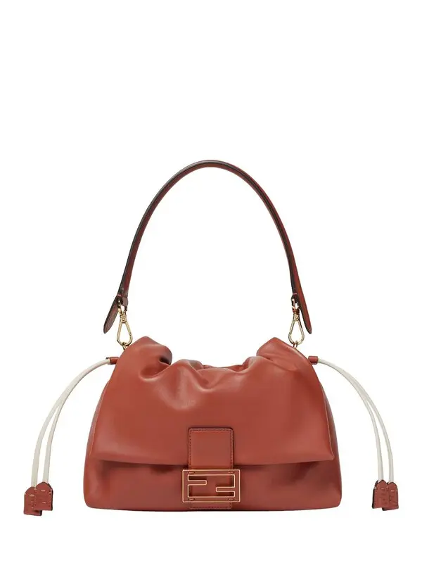 Fendi Mamma Baguette Leather Shoulder Bag - Red