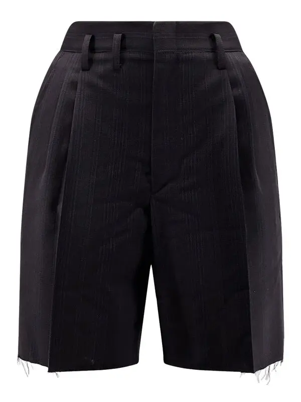 MAISON MARGIELA Striped Virgin Wool Shorts - Black