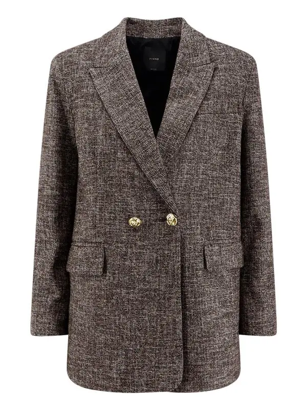 Pinko Gnocchetto Tweed Blazer - Grey