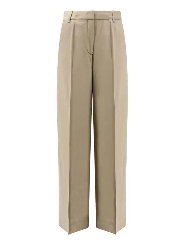 TOTEME Viscose And Wool Trousers - Beige