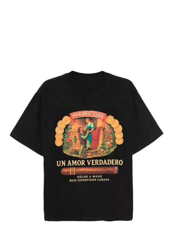 MELT Graphic-print Cotton T-shirt - Black