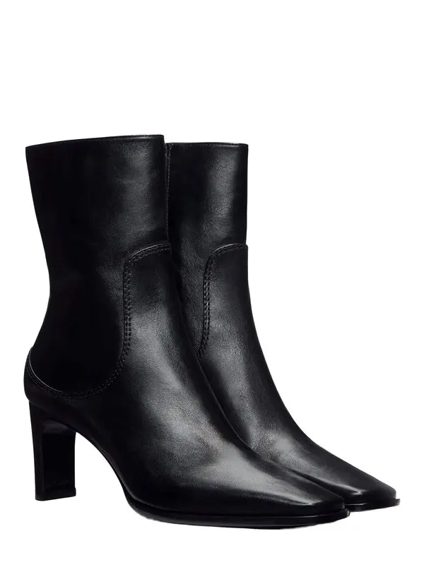REFORMATION Claudette Leather Ankle Boots - Black