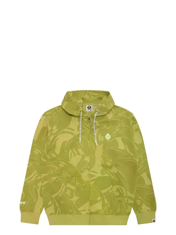 AAPE BY *A BATHING APE® Abstract-print Zip-up Hoodie - Green