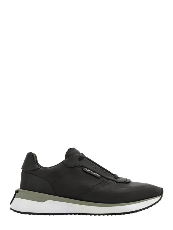FERRAGAMO Lace-up Low-top Sneakers - Black