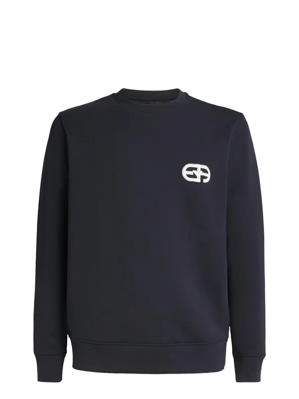 Emporio Armani Double-jersey Sweatshirt - Blue