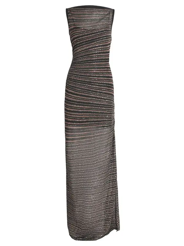 Missoni Knit Stripe Maxi Dress - Black