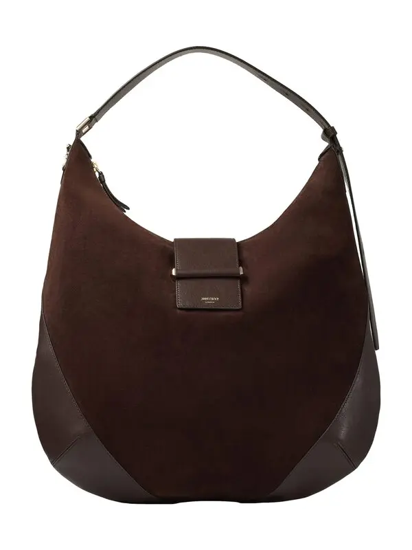 JIMMY CHOO Medium Bar Suede Shoulder Bag - Brown