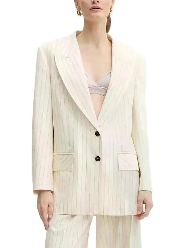 SIMONA CORSELLINI Stripe-pattern Blazer - Neutrals