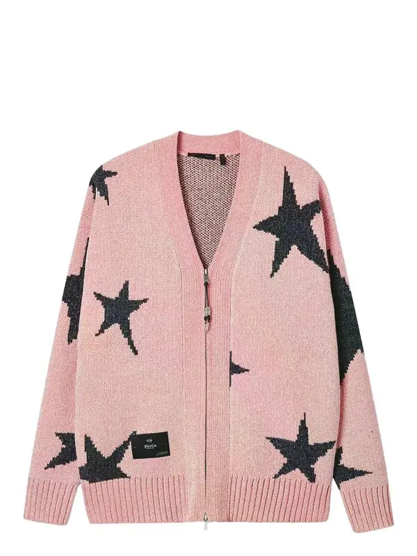 FIVE CM Star-print Zip-up Cardigan - Pink