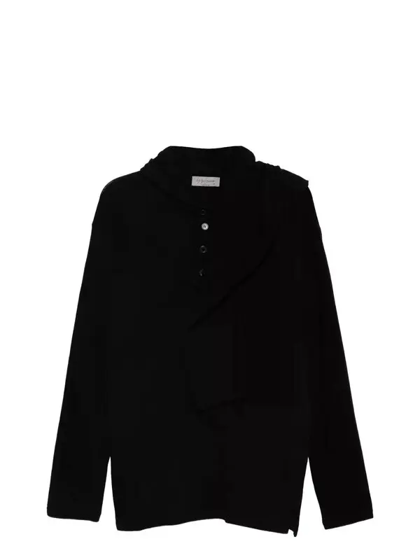 Yohji Yamamoto Long-sleeve Hooded T-shirt - Black