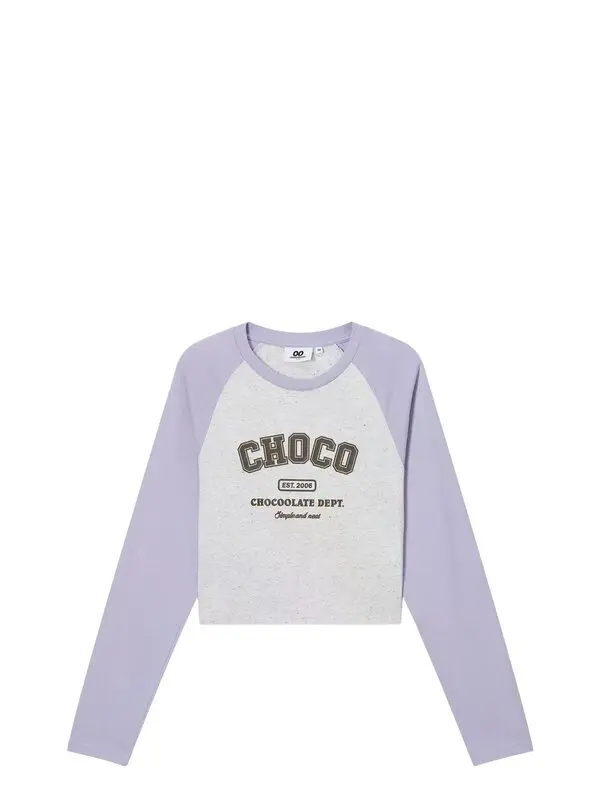 CHOCOOLATE Raglan-sleeve Cropped Sweatshirt - Grey