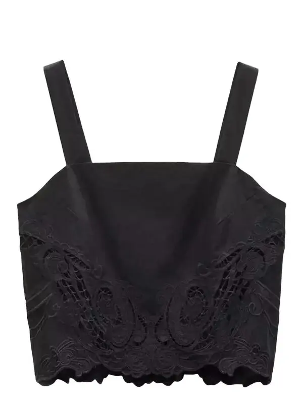 Rag & Bone Embroidered Square-neck Top - Black